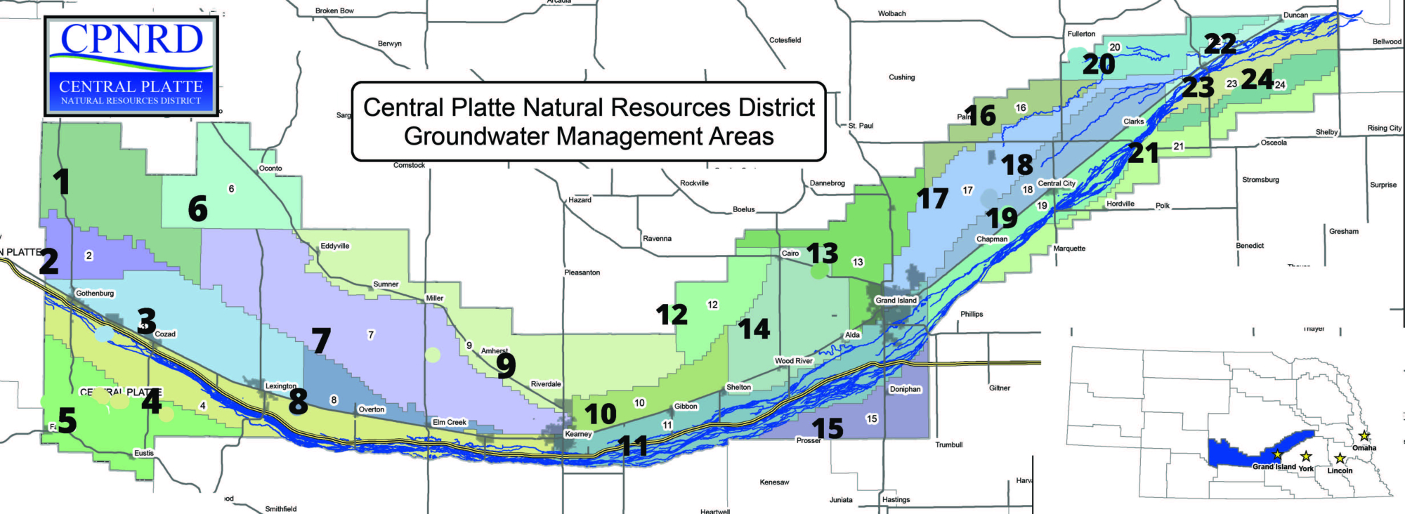 Central Platte NRD Groundwater Management | Water Levels Map & Use Regs